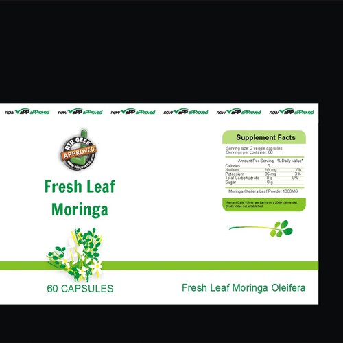 Create the next product label for Fresh Leaf Moringa Oleifera | Product ...
