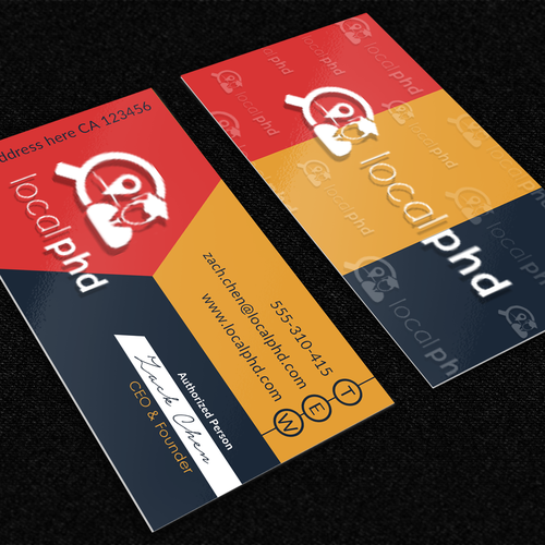 Business Card Redesign for Local Lead Generation Company "Local PhD ...