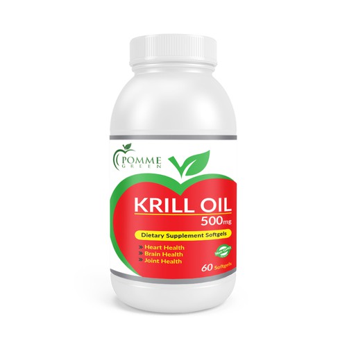 Krill Oil Supplements Bottle Label Design | Product label contest