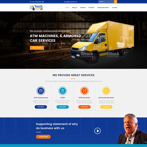 Web Page for ATM Machine Company | Landing page design contest