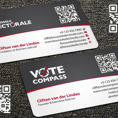 Vote Compass business card design | Stationery contest