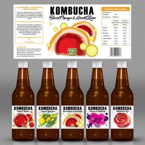 Create new bottle labels for a healthy drinks brand | Product label contest