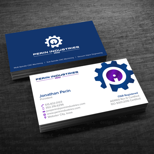 Perin Industries, Inc- Manufacturing Industry Business Card | Business ...