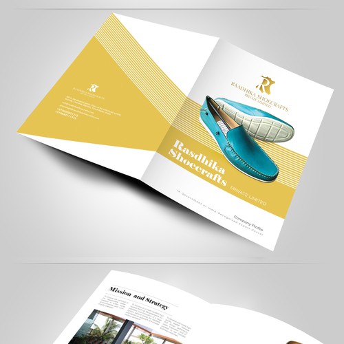 Design a fresh and sophisticated brochure for a luxury shoe ...