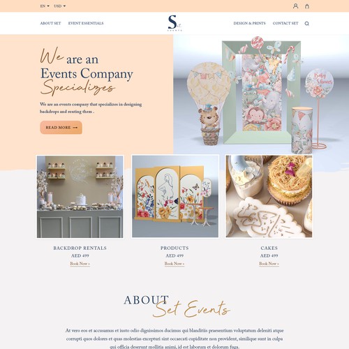 Designs | Develop an elegant website for a creative backdrops rental ...