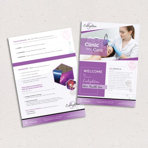 Create modern, eye catching treatment menu for aesthetic practice ...