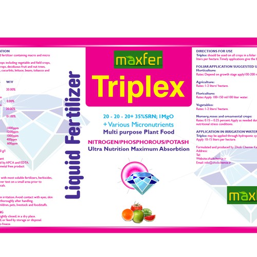 Create a simple and attractive label for liquid fertilizer | Etiketten ...