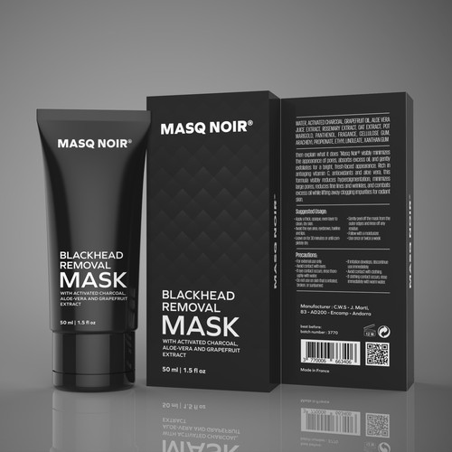 Black mask (cosmetic) Label and package design | Product packaging contest