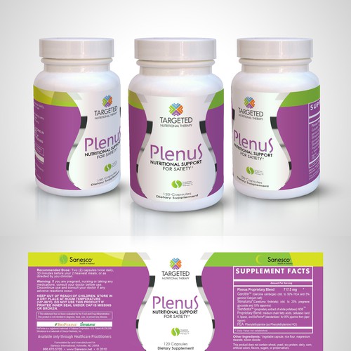 Create a new label for a satiety/hunger control supplement for Sanesco ...