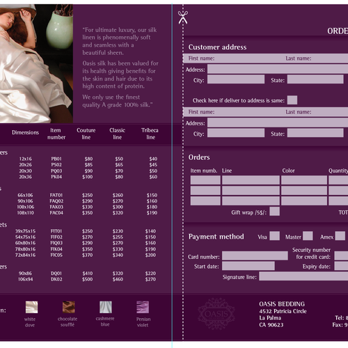 High End Brochure for Silk Bedding Company | Print or packaging design ...