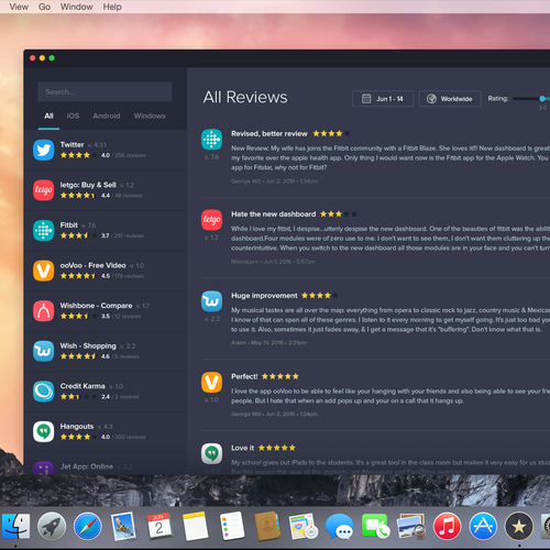 Create a simple, beautiful Mac app for tracking app store reviews ...