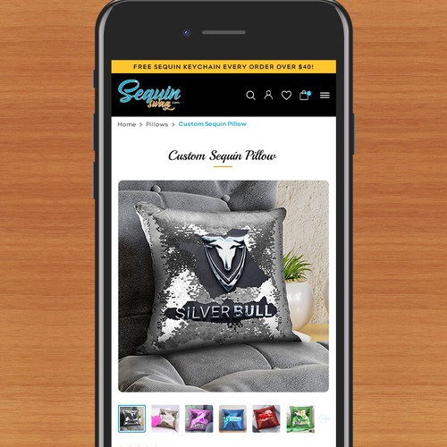 Designs | Custom Reversible Sequin Swag eCommerce Store | Web page ...
