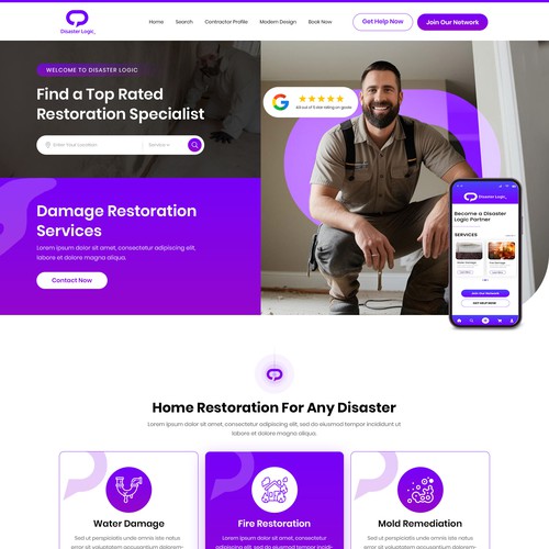 Designs | Disaster Logic a modern platform for the disaster restoration industry ! | Web page ...
