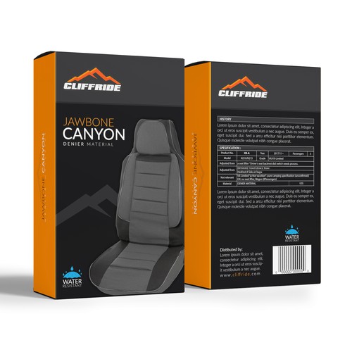 Seat Cover Retail Box | Product packaging contest