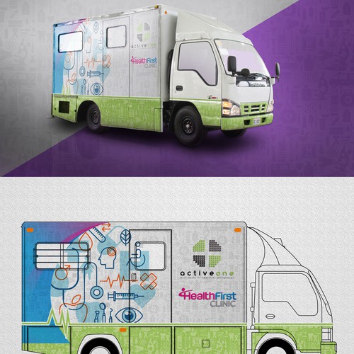 Design wrap-around for mobile clinic van for HealthFirst and ActiveOne ...