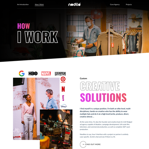 Designs | Creative Executive Site Redesign (Writer, Producer, Director ...
