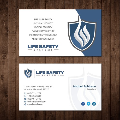 Business Card Template - Life Safety Systems | Business card contest
