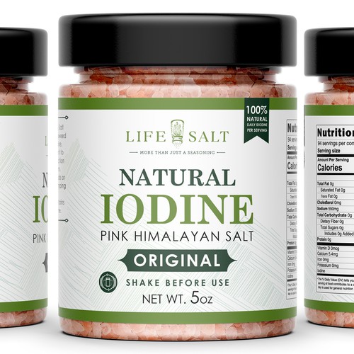 Designs | Label for Natural Iodine Pink Himalayan Salt that is fused ...