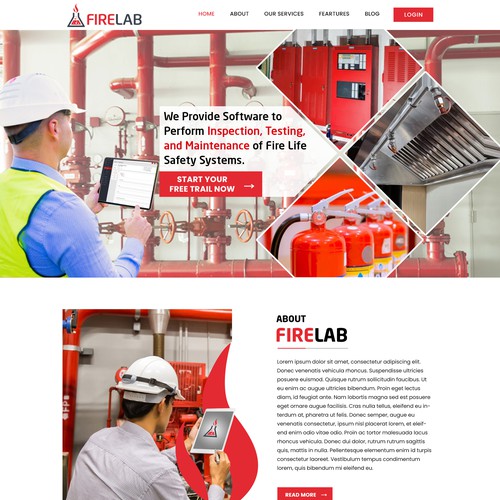 Designs | Design a modern landing page for our fire inspection software ...