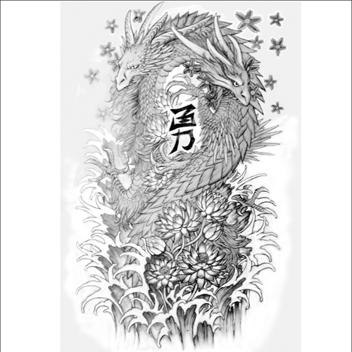 Double dragon full arm sleeve tattoo | Tattoo contest