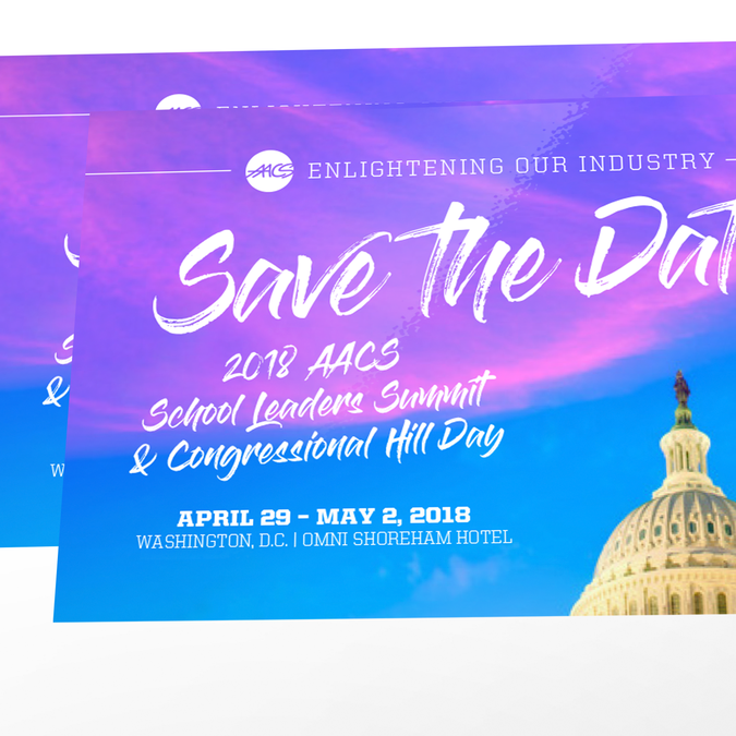 Design an epic Save the Date postcard for an Association meeting in D.C ...