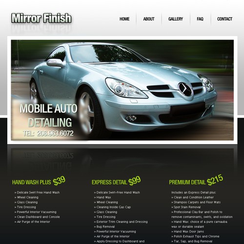 Auto Detailing Website | Web page design contest