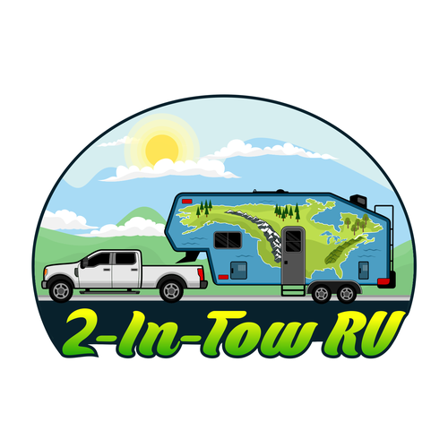 Illustrated, fun, modern, cartoon style logo for couple traveling in a ...