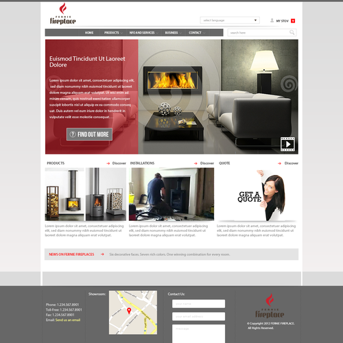Hot Web Design Wanted For New Fireplace Store | Web page design contest
