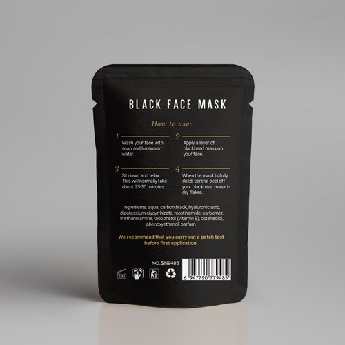 Luxury blackhead cosmetics packets with additional work for the winner ...