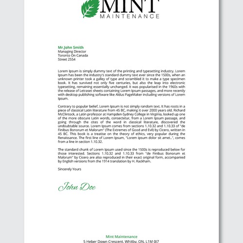 Letterhead creation for landscaping maintenance company | Stationery ...