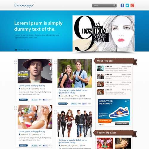 Create a unique blog page layout to wow anyone that uses it. | Web page ...