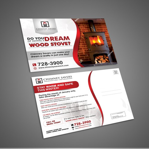 Design a postcard to help a chimney sweep business attract new ...
