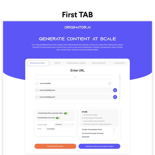 Designs | Single page with a few tabs | Web page design contest