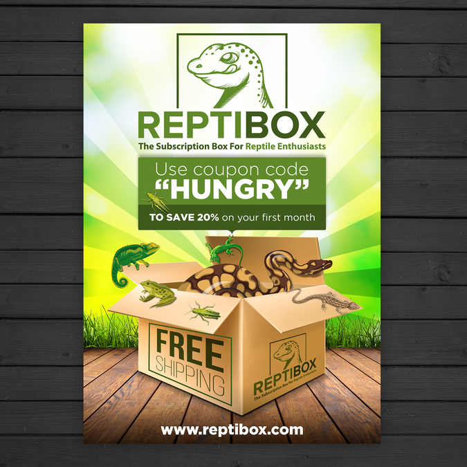Create a flyer/postcard for Reptibox: A subscription service for ...