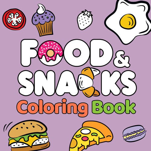 Designs | Square Cover for Food & Snacks Coloring Book | Book cover contest