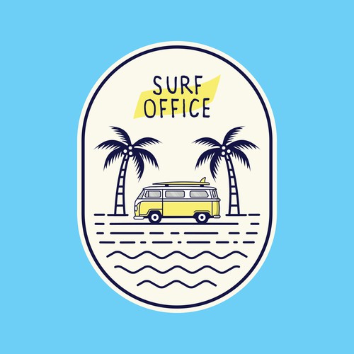 Fancy SURF stickers - shaka hand, vintage VW camper | Sticker contest