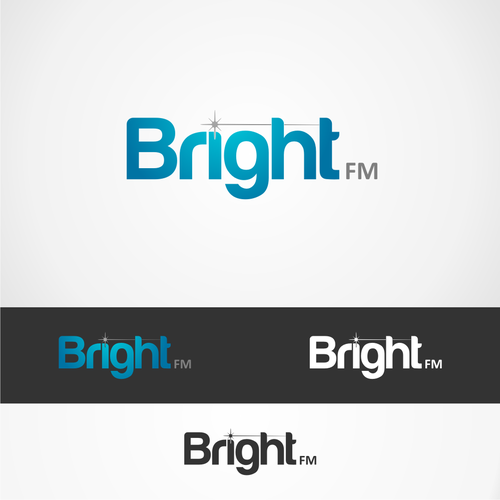 Create a colorful radio station logo to match its name: BRIGHT-FM ...