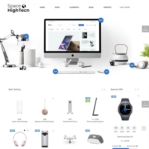 Unique and Catchy website for High-End Tech-Gadget store | Web page ...