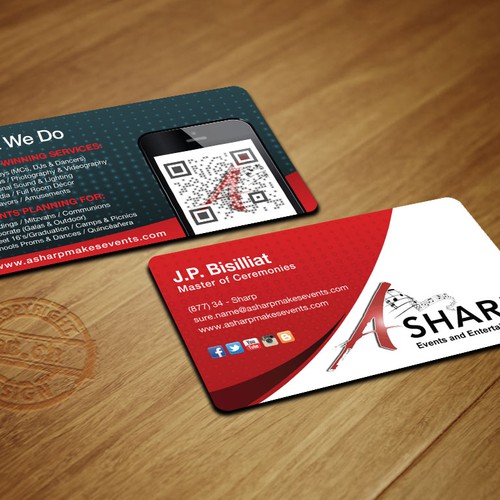 The NEW A Sharp Events and Entertainemnt busniess card ....Help Make us ...