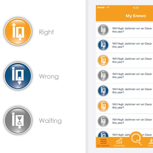 Create a clever icon for social app, KnewQ | Icon or button contest