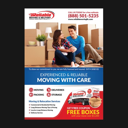 Advertisement flyer for local Moving company | Postcard, flyer or print ...