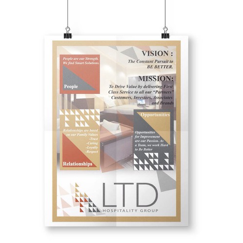 Create a visual attractive and understandable company vision and values ...