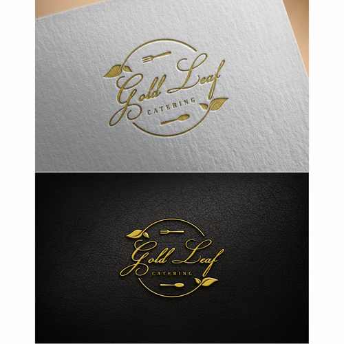 Create a sophisticated, modern logo for Gold Leaf catering offering ...