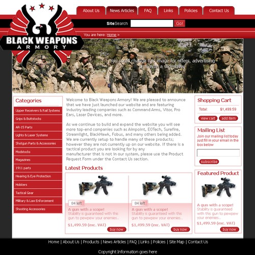 Tactical Firearms Accessories & Tactical Gear Ecommerce Layout ...