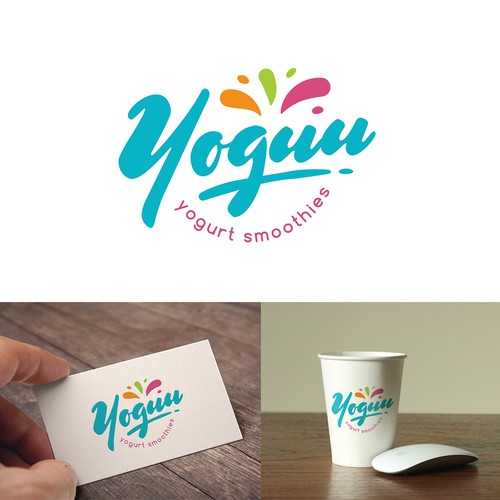 Design a commercial logo that will attract customers for Yoguu (yogurt ...