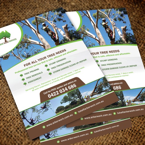 Design A5 leaflet for local tree work (arboriculture) business ...
