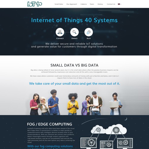 Stylish one pager for an innovative IoT startup company | Web page ...
