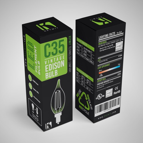 Kraft Paper packaging design for LED Bulb | Product packaging contest