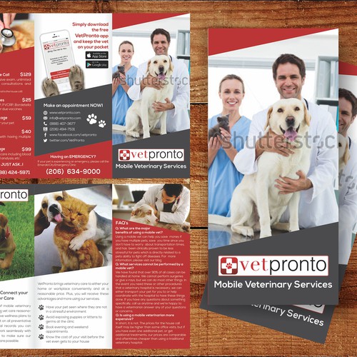 Designs | Create a brochure for our startup "VetPronto - Mobile ...