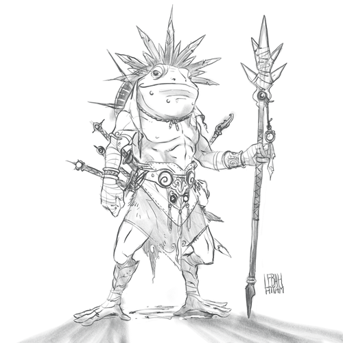 Create concept art of a warrior frog! | Character or mascot contest